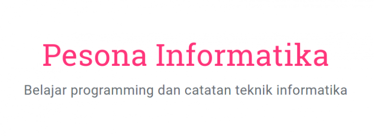 Tentang Pesona Informatika - Pesona Informatika