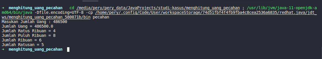 Menentukan Banyak Uang Pecahan Java - Pesona Informatika