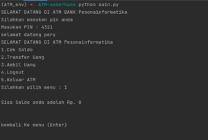 Membuat Program ATM Sederhana Menggunakan Python - Pesona Informatika