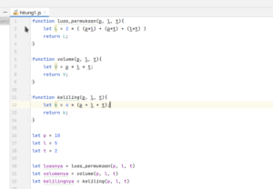 Program menghitung luas volume dan keliling balok menggunakan ...